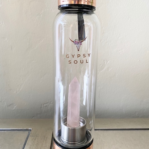 Gypsy Soul | Accessories | New Nwb Rose Quartz Glass Water Bottle ...